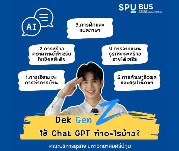 SPUBUS Dek Gen Z ใช้ Chat GPT ทำอะไรบ้าง? มาดูกัน! - คณะบริหารธุรกิจ