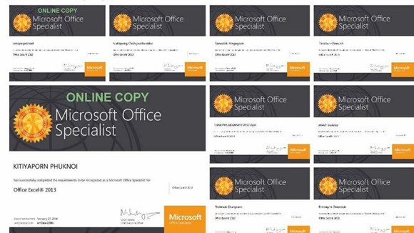 โครงการมาตรฐานด้านไอที ประกาศนียบัตรระดับสากลของ MOS Certificate : Excel 2013 - คณะเทคโนโลยีสารสนเทศ