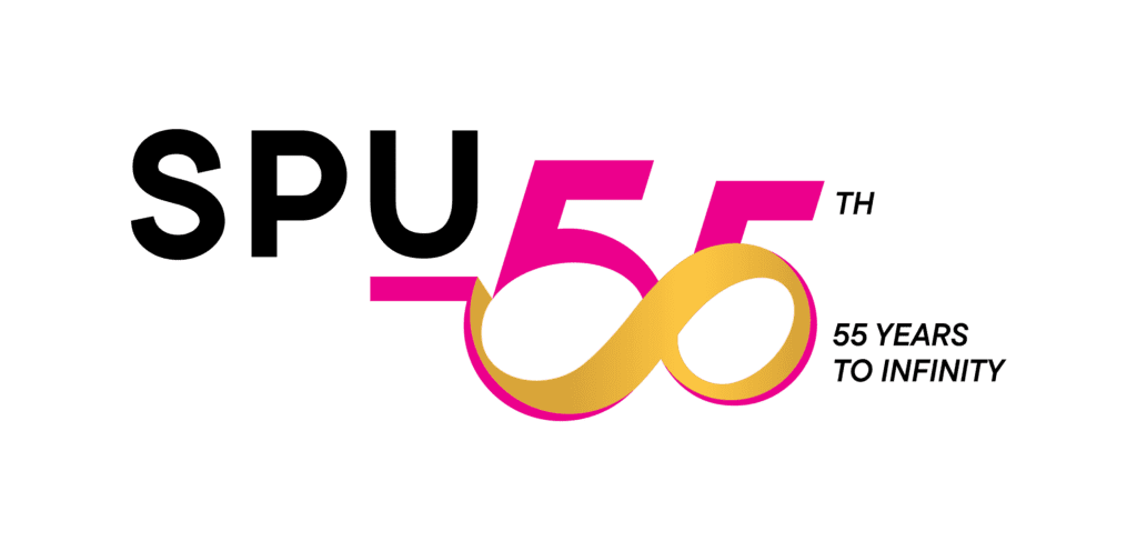 Logo SPU Anniversary ในวาระครบรอบการสถาปนา 55 ปี